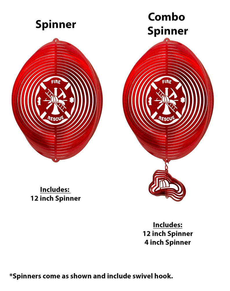 Fire Rescue Circle Red Swirly Metal Wind Spinner - Etsy