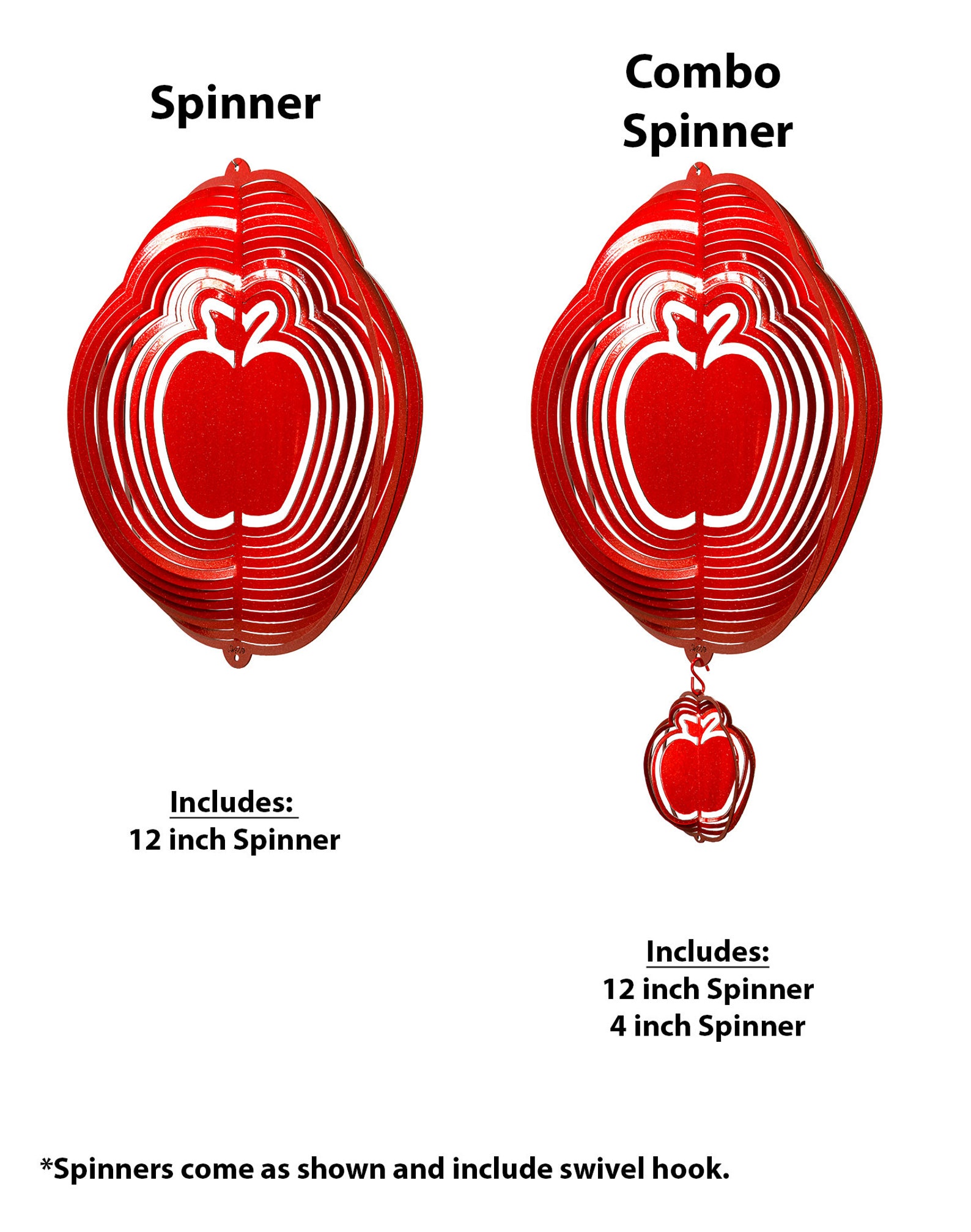 Apple Circle Red Swirly Metal Wind Spinner - Etsy