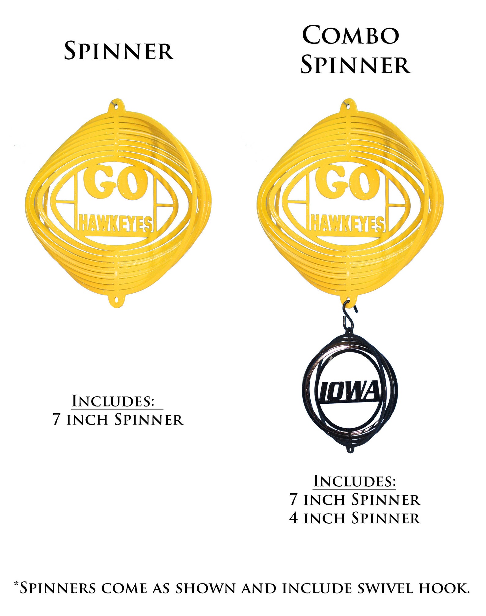 Iowa Hawkeyes Mini Swirly Metal Wind Spinner - Etsy