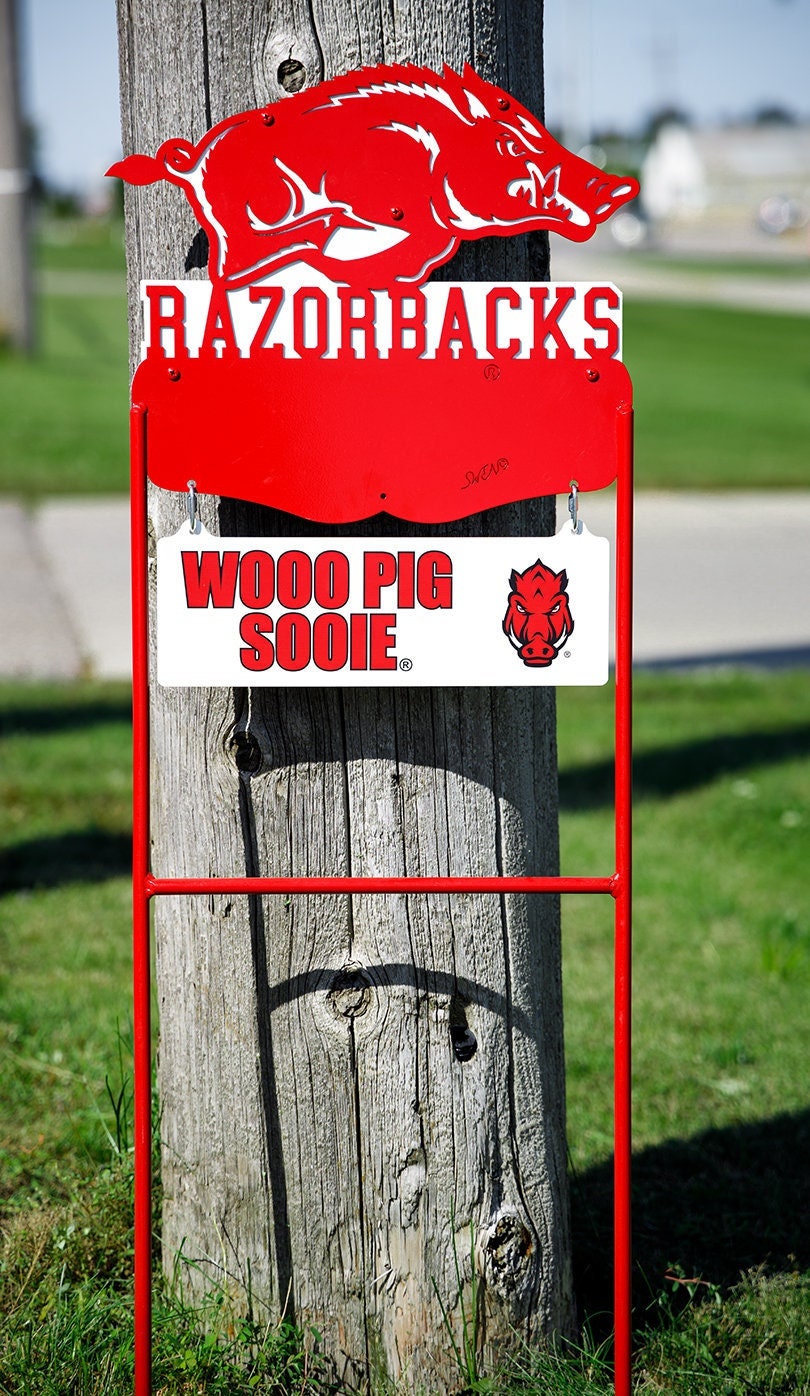Arkansas Razorbacks Collegiate Logo Metal Yard Sign - Etsy