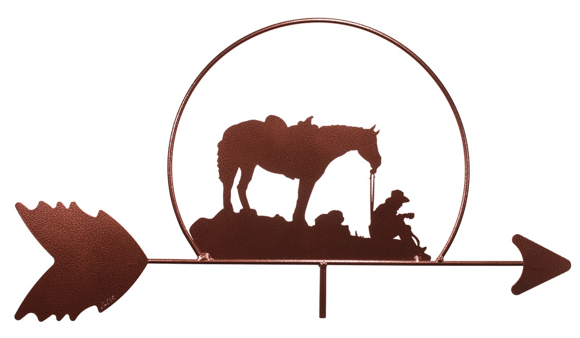 Hand Made Coffee Break Cowboy & Horse Weathervane NEW - Etsy