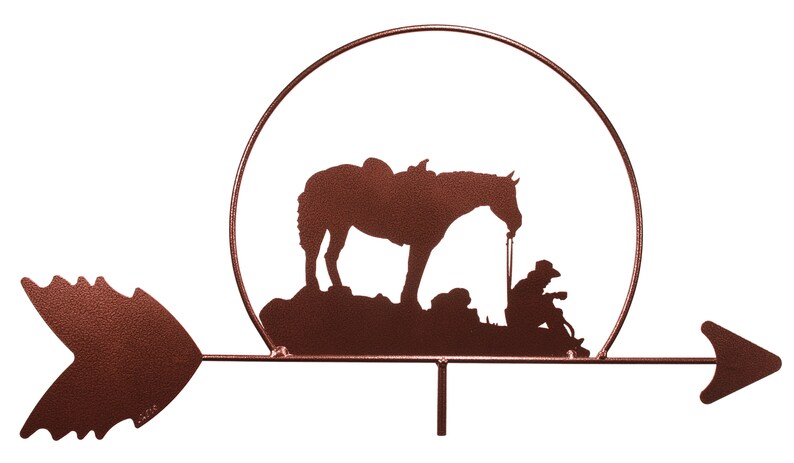 Hand Made Coffee Break Cowboy & Horse Weathervane NEW - Etsy
