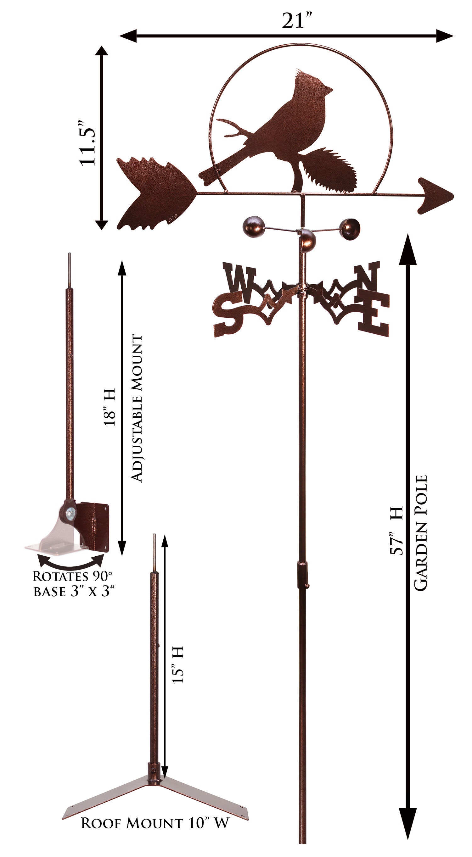 Hand Made Cardinal Red Bird Weathervane NEW - Etsy