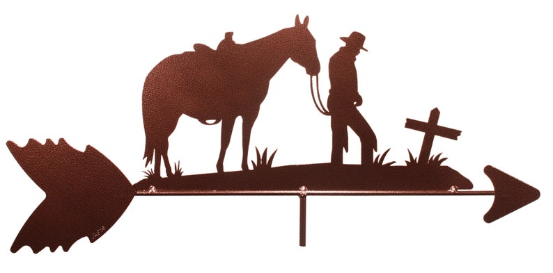 Hand Made Cowboy & Cross Horse Weathervane NEW | Etsy