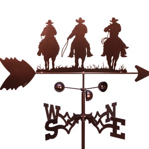 Hand Made Three Cowboy Western Weathervane New - Etsy