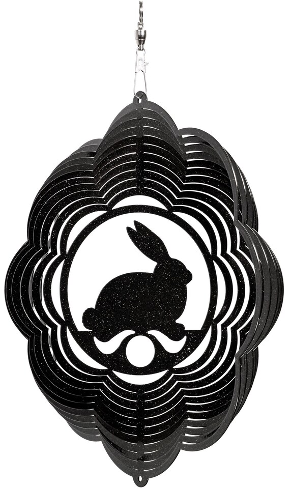 Rabbit Bunny Swirly Metal Wind Spinner - Etsy