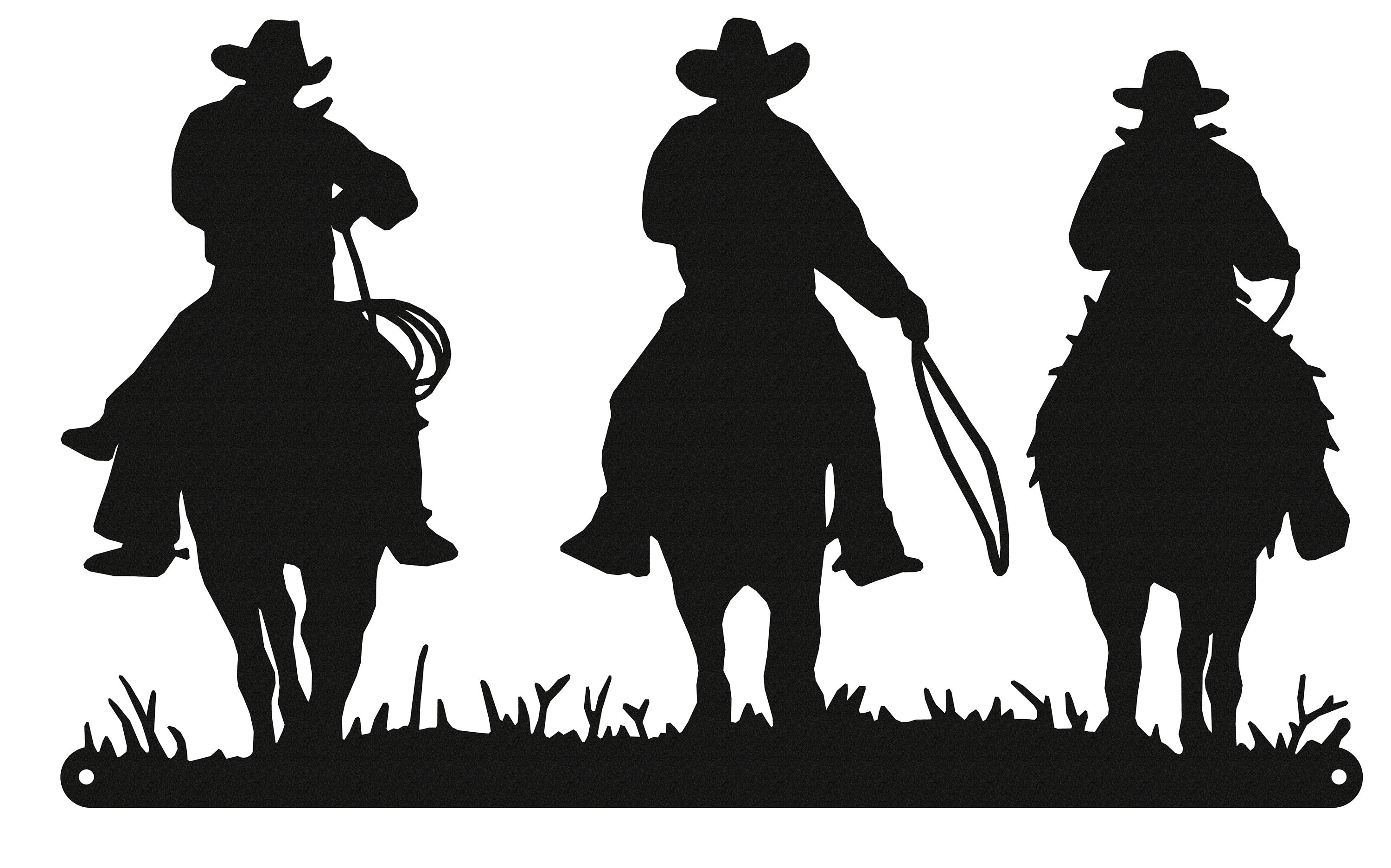 Hand Made Three Cowboys Western Simple Silhouette - Etsy