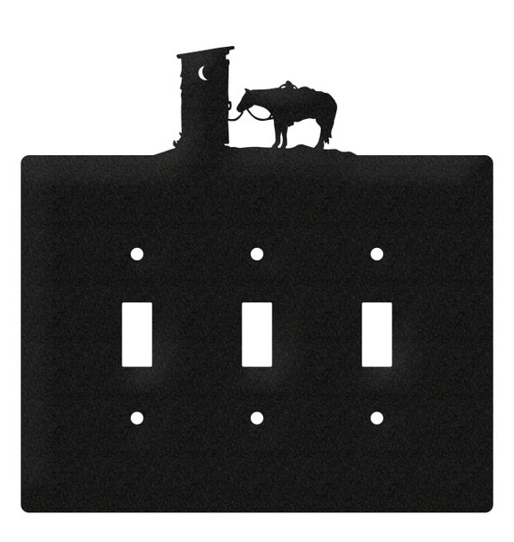 Outhouse Cowboy Western Light Switch Triple Plate Cover | Etsy