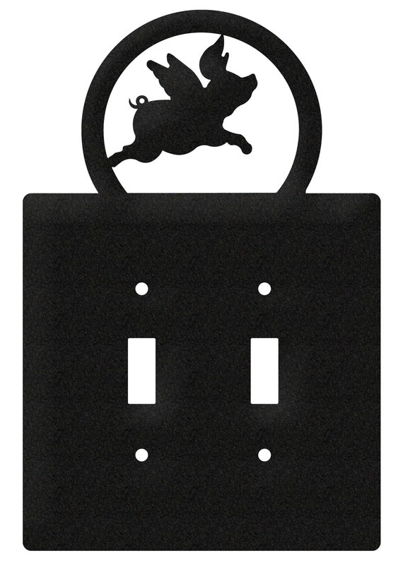 Flying Pig Piggy Light Switch Double Plate Cover | Etsy