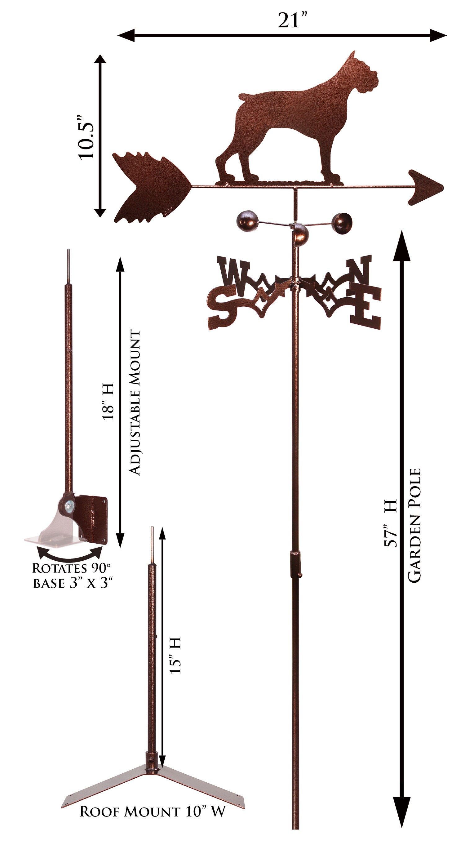 Hand Made Boxer Dog Weathervane NEW - Etsy