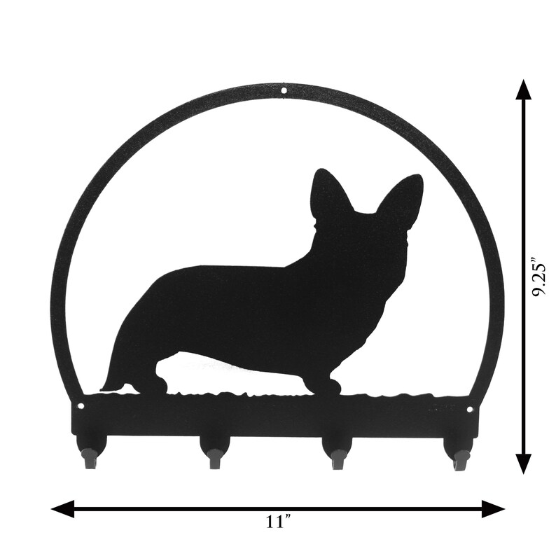 Welsh Corgi Cardigan Black Metal Key Chain Leash Holder Hanger - Etsy