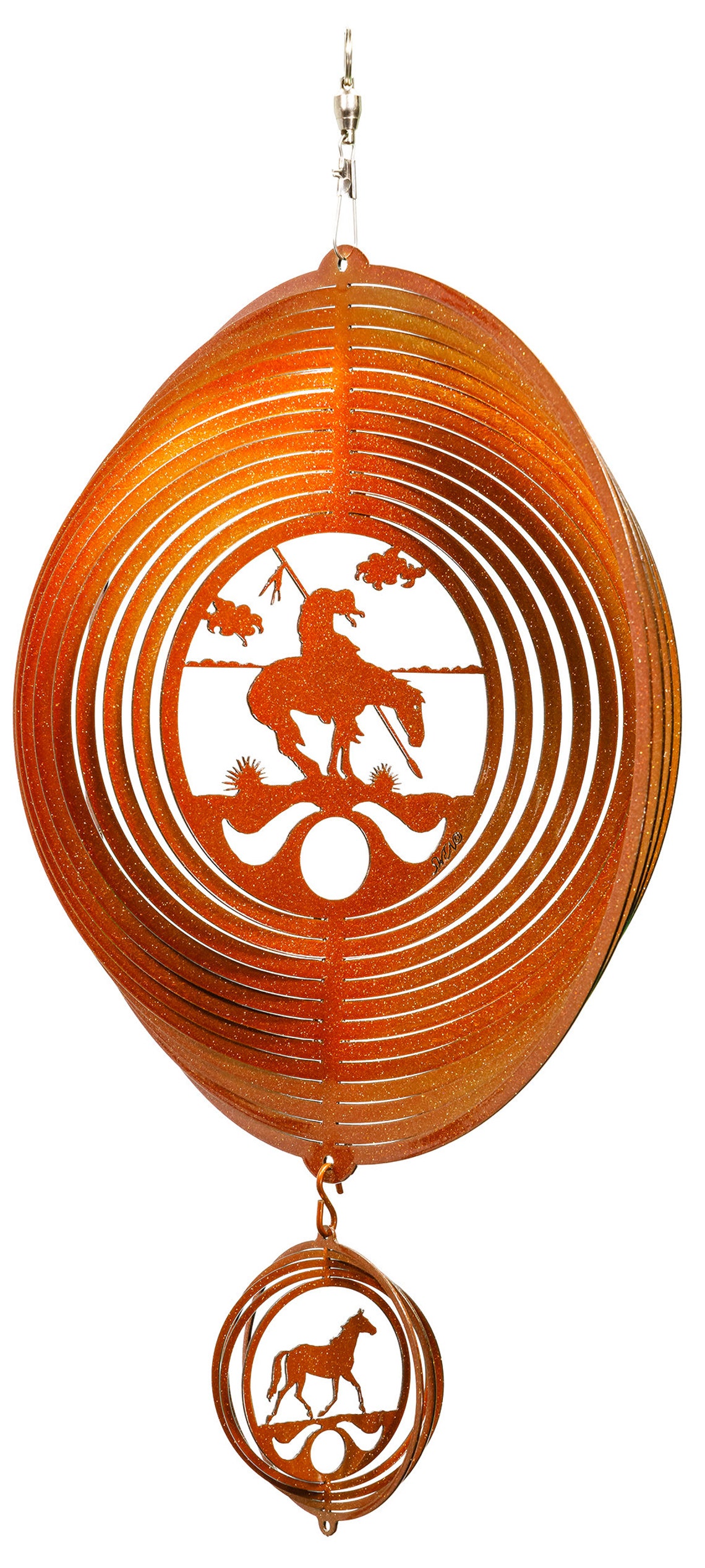 End of Trail Circle Swirly Metal Wind Spinner | Etsy