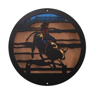 Hand Made Bull Rider Cowboy Horse Scenic Art Wall Design - Etsy