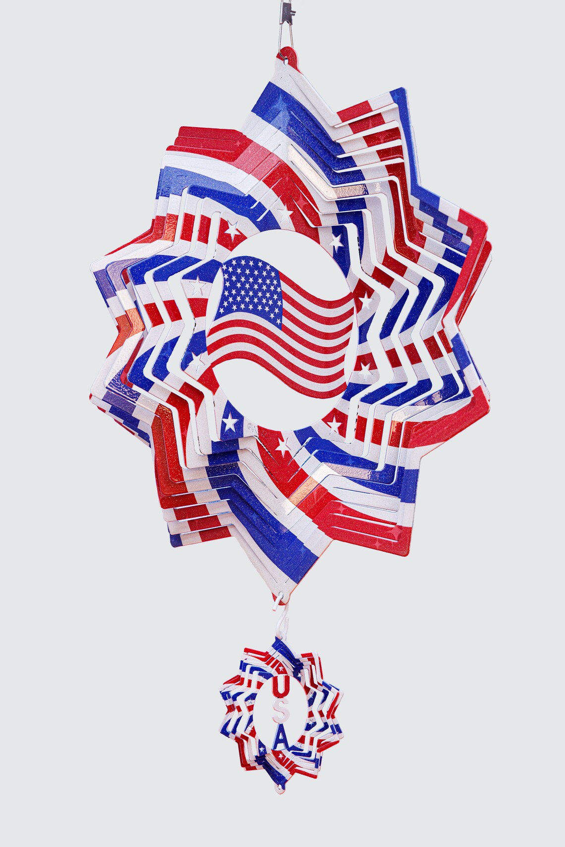 American Flag Multi Color Swirly Metal Wind Spinner - Etsy