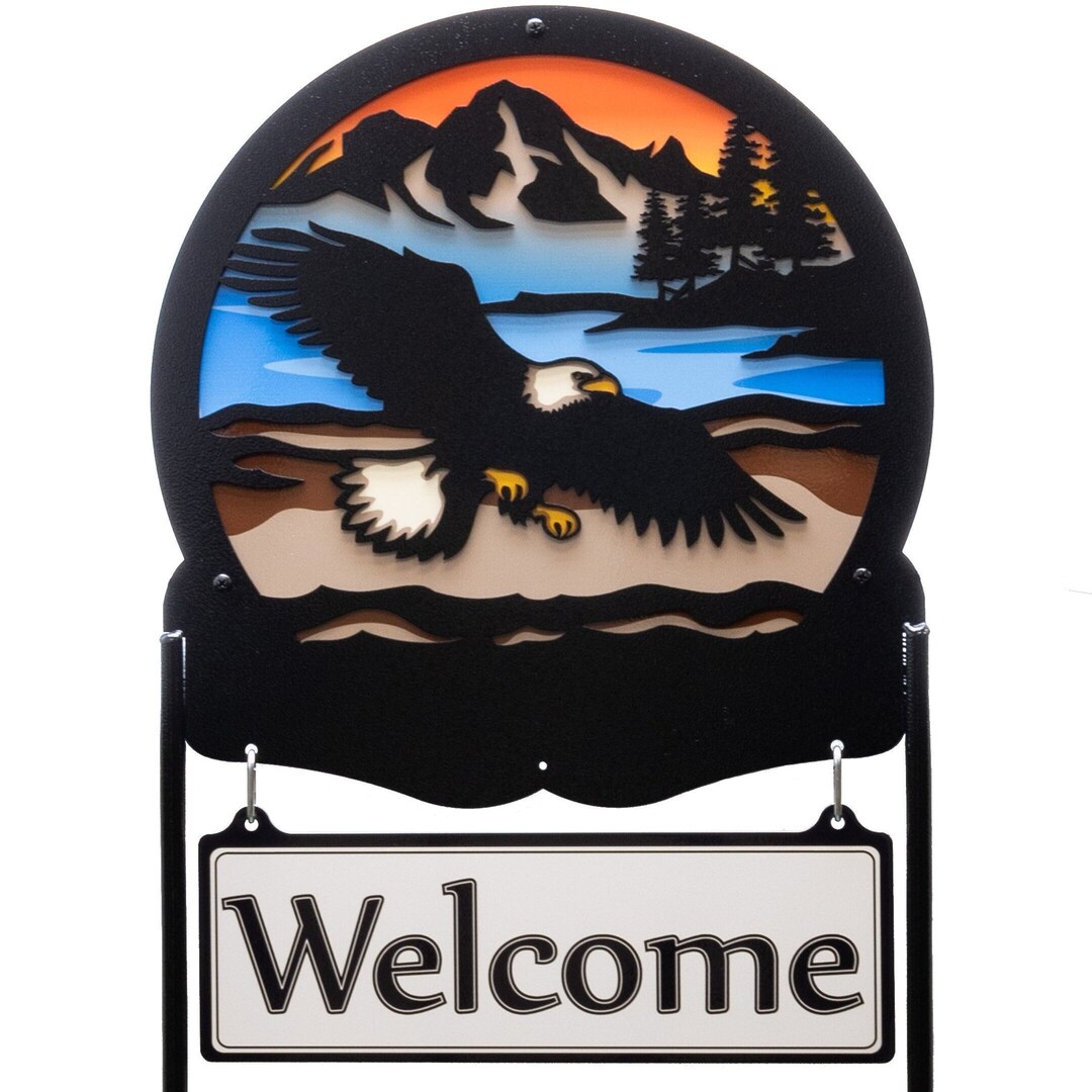 Eagle Metal Yard Sign - Etsy