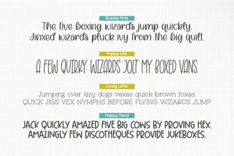 Cute Handwriting Font Bundle – 12 Exclusive Fonts (instant Download) - Etsy
