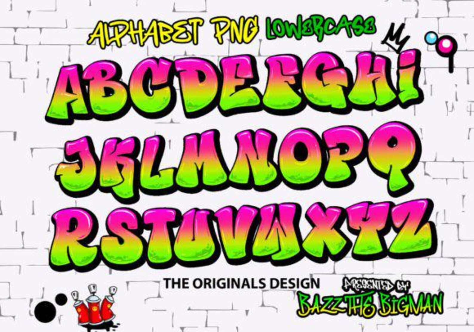 Sideways Pink Green Color Alphabet Letters & Numbers PNG File ...