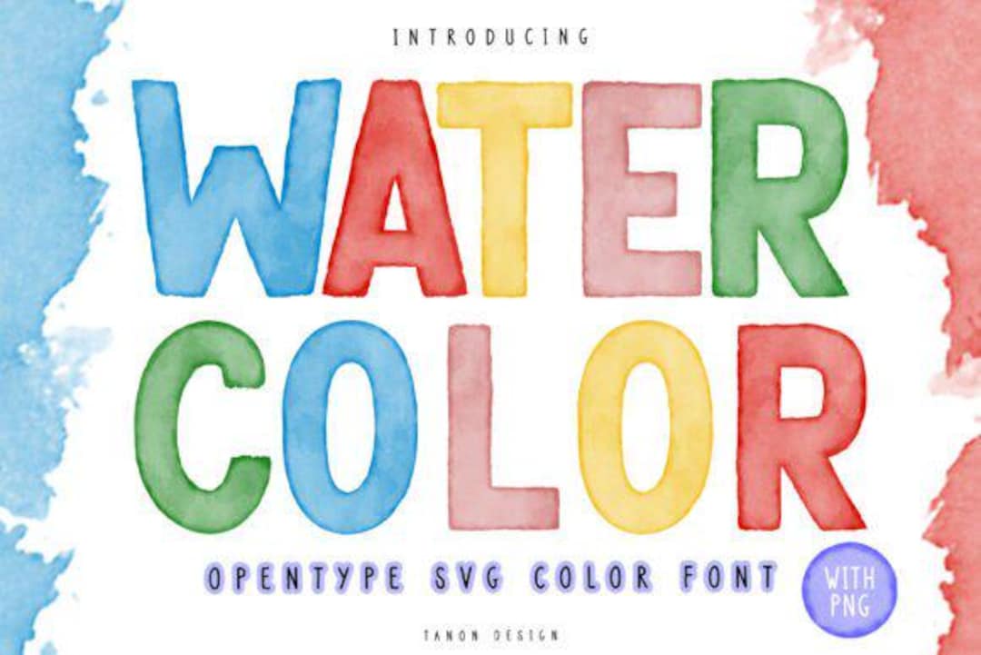 Watercolor Font - Colourful Fonts, Realistic Texture, Brush Stroke ...
