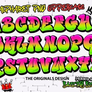 Sideways Pink Green Color Alphabet Letters & Numbers PNG File ...