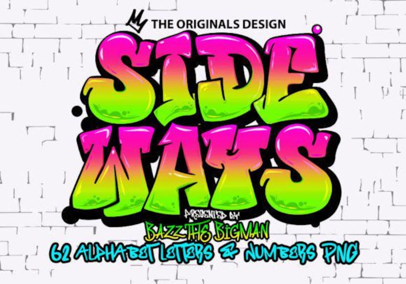 Sideways Pink Green Color Alphabet Letters & Numbers PNG File ...