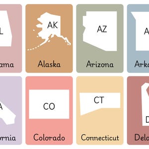 50 States & Capitals Flashcards – U.S. Geography Learning Cards for ...