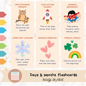 Days of the Week & Months of the Year Flashcards – Educational ...