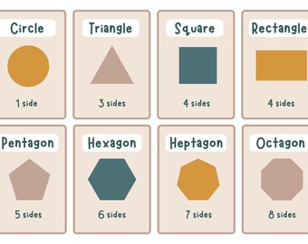 Educational Shapes and Colors Flashcards - Etsy