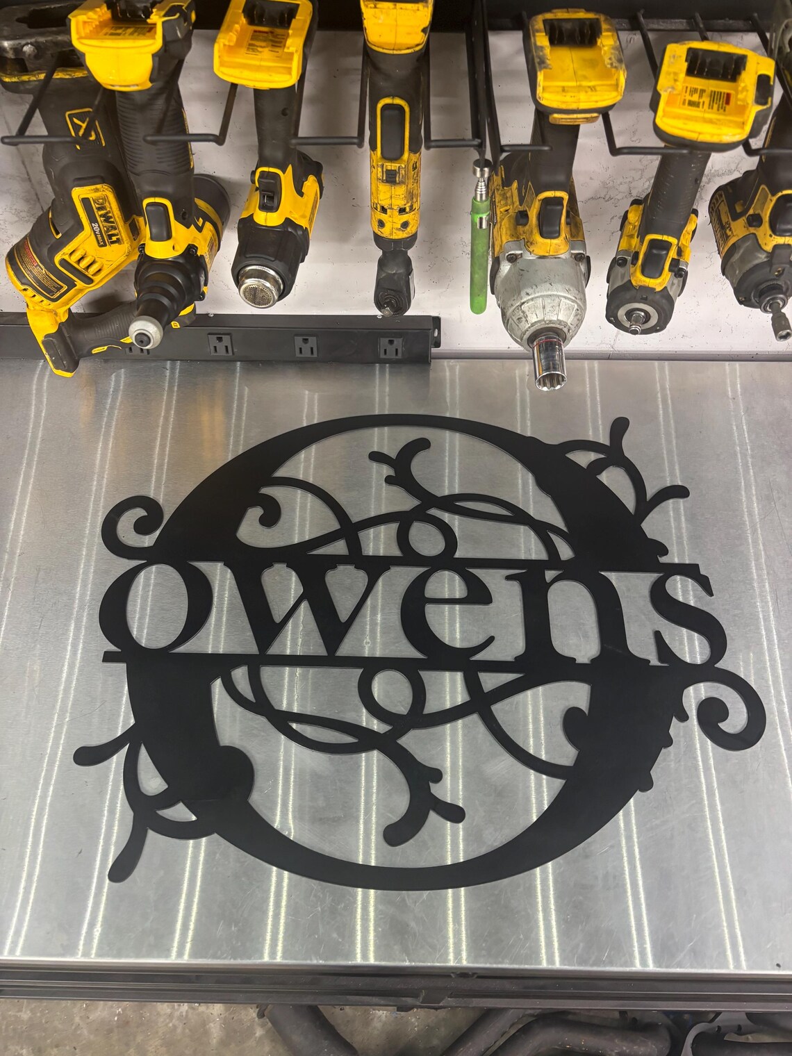 Custom Metal Split Monogram Sign: Steel Family Name Wall Art - Etsy