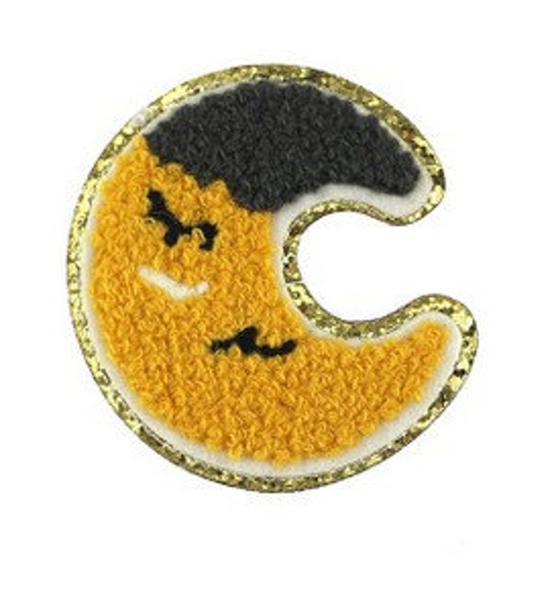 2.2" Goodnight Moon Chenille Gold Glitter Patch Self Adhesive - Etsy