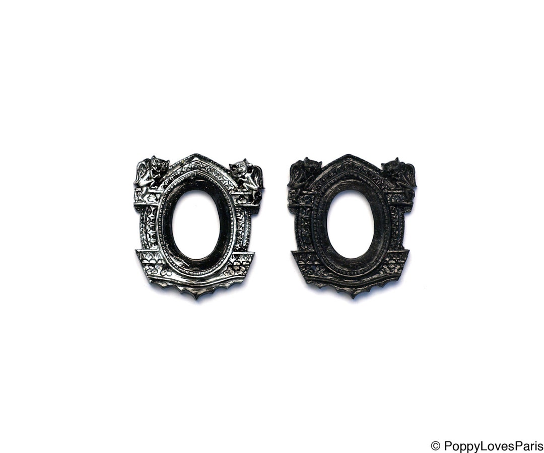 New SMALL Size Set of 2 Black Gothic Gargoyle Open Back Vintage Style ...