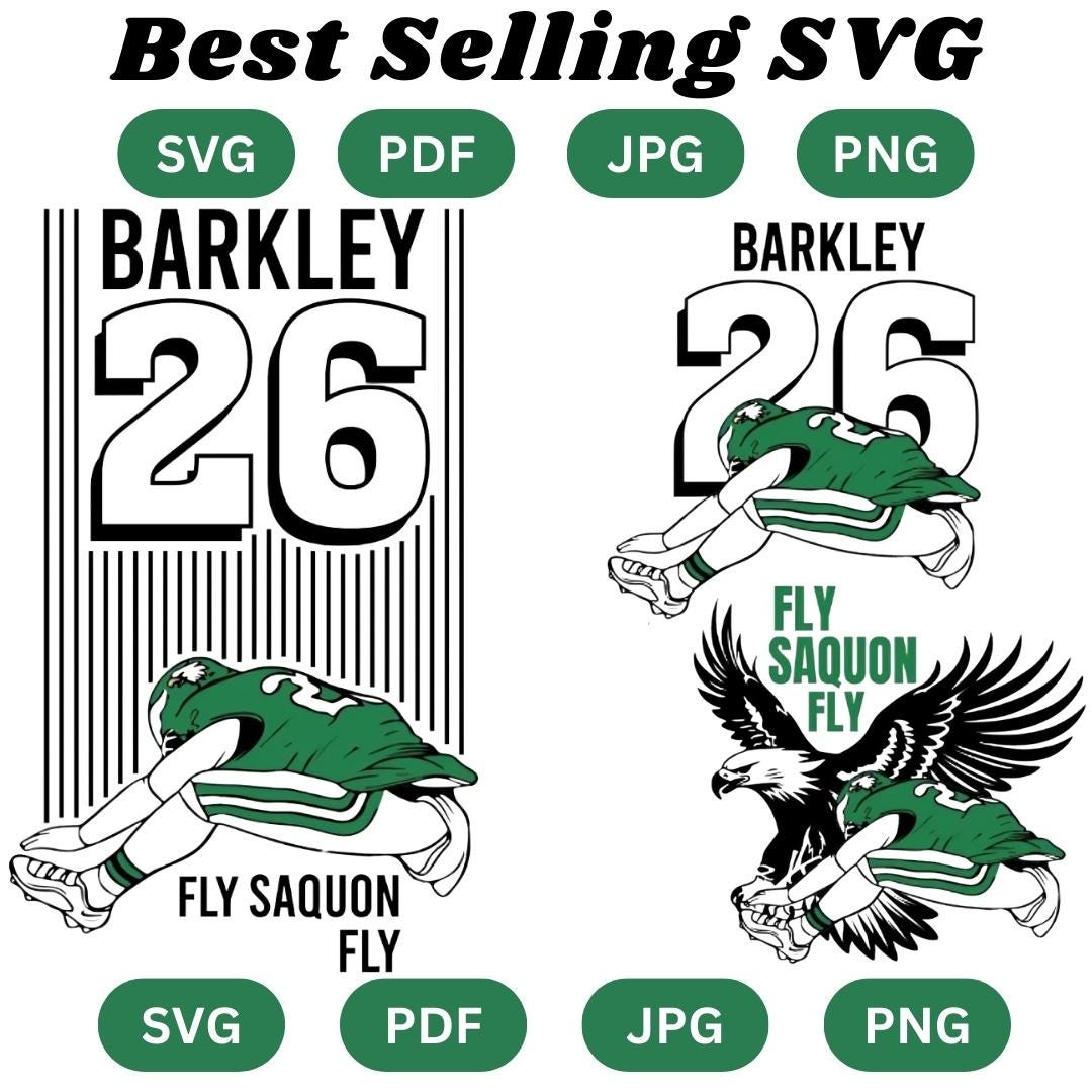 Saquon Barkley Eagles Retro SVG PNG PDF Jpg: Philly Football (digital ...
