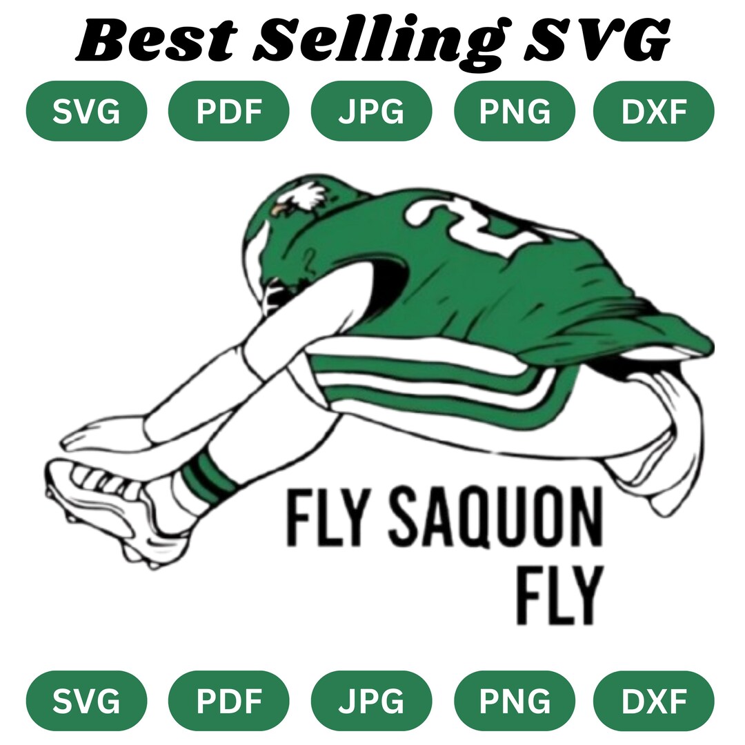 Fly Saquon Jump SVG: Football Player Clipart (digital Download) - Etsy