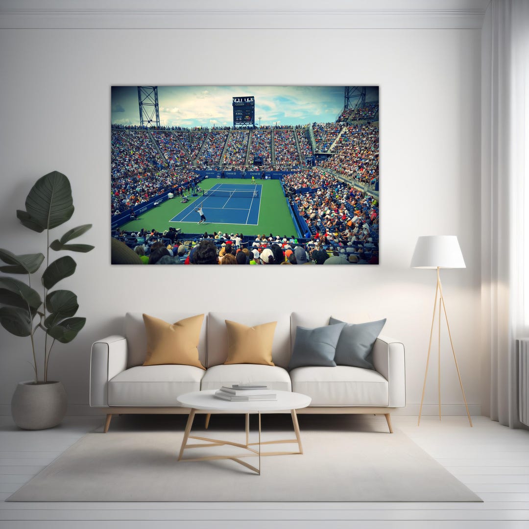 Tennis Match Grand Stadium Sports Photography Poster Tennis Lovers Wall ...