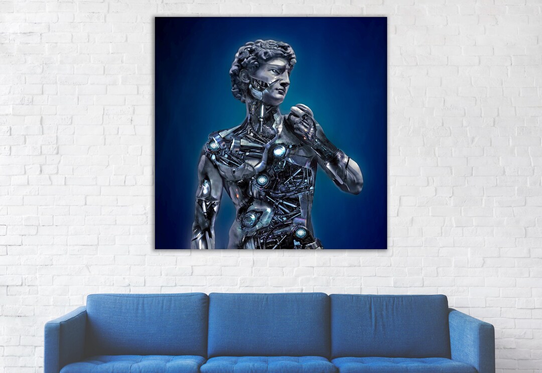Cyber David Futuristic Cyberpunk Art Robotic Classical Statue Sci-fi ...