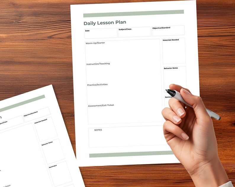 Daily Lesson Plan Template | Teacher Planner Printable | Lesson ...