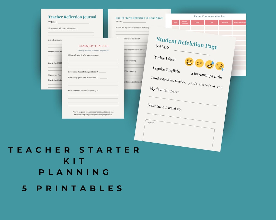 Reflection Tools Bundle – 5 Printable ESL & CLIL Teacher Resources - Etsy