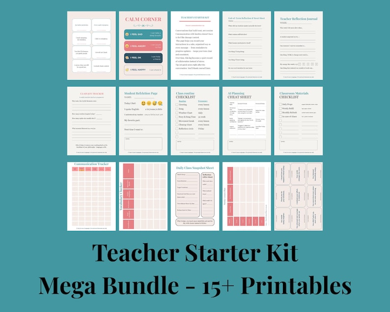 Teacher Starter Kit Mega Bundle – 15 Printable ESL & CLIL Teacher ...