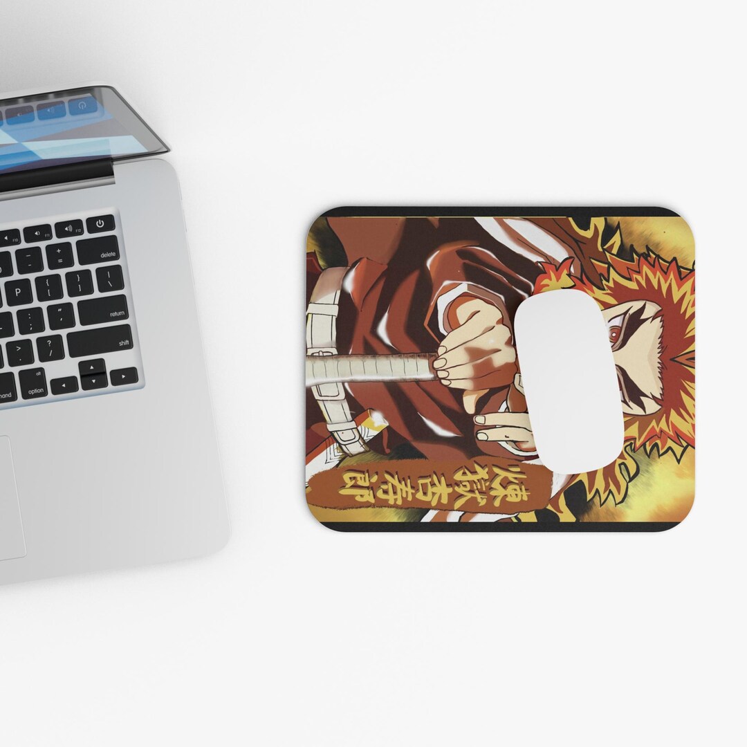 Rengoku Mouse Pad, Demon Slayer Fan Art Rectangle Mousepad, Anime ...
