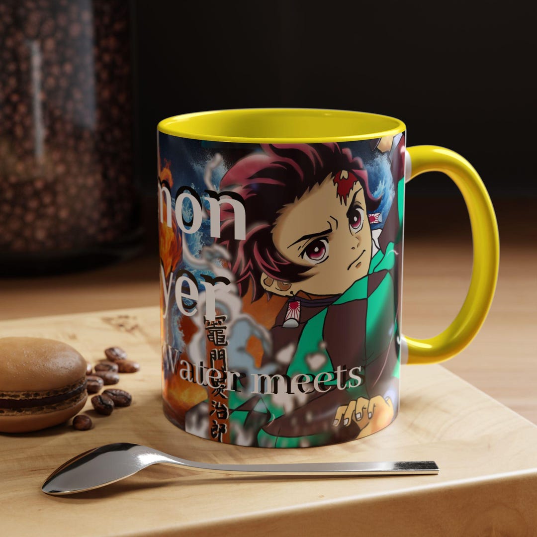 Mug, Demon Slayer Rengoku Tanjiro, Flame Water Anime Coffee Cup, 11oz ...