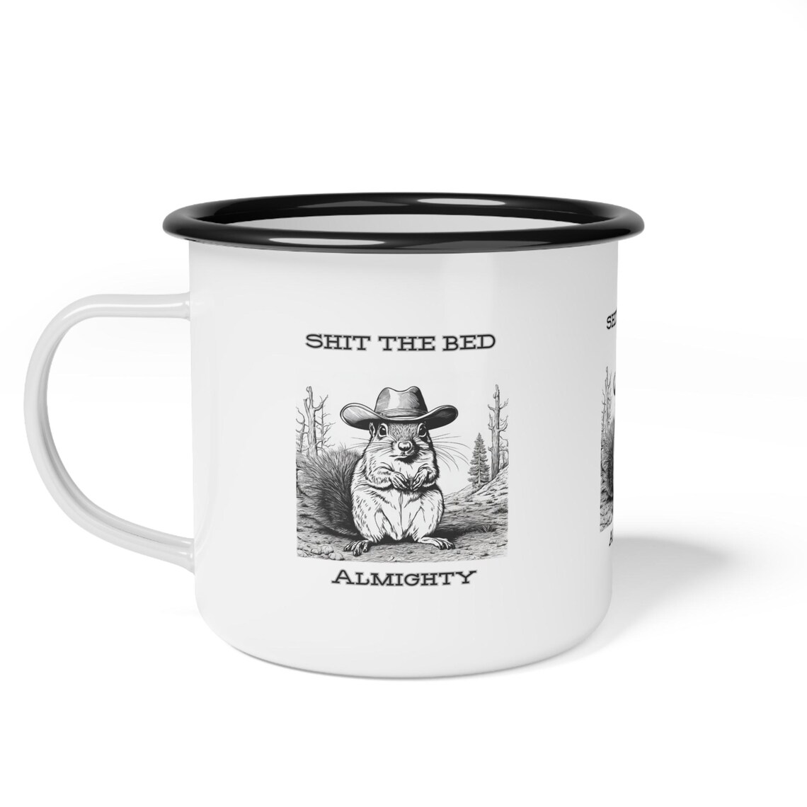 Funny Coffee Mug Shit the Bed Almighty Enamel Camp Cup, Created With AI ...