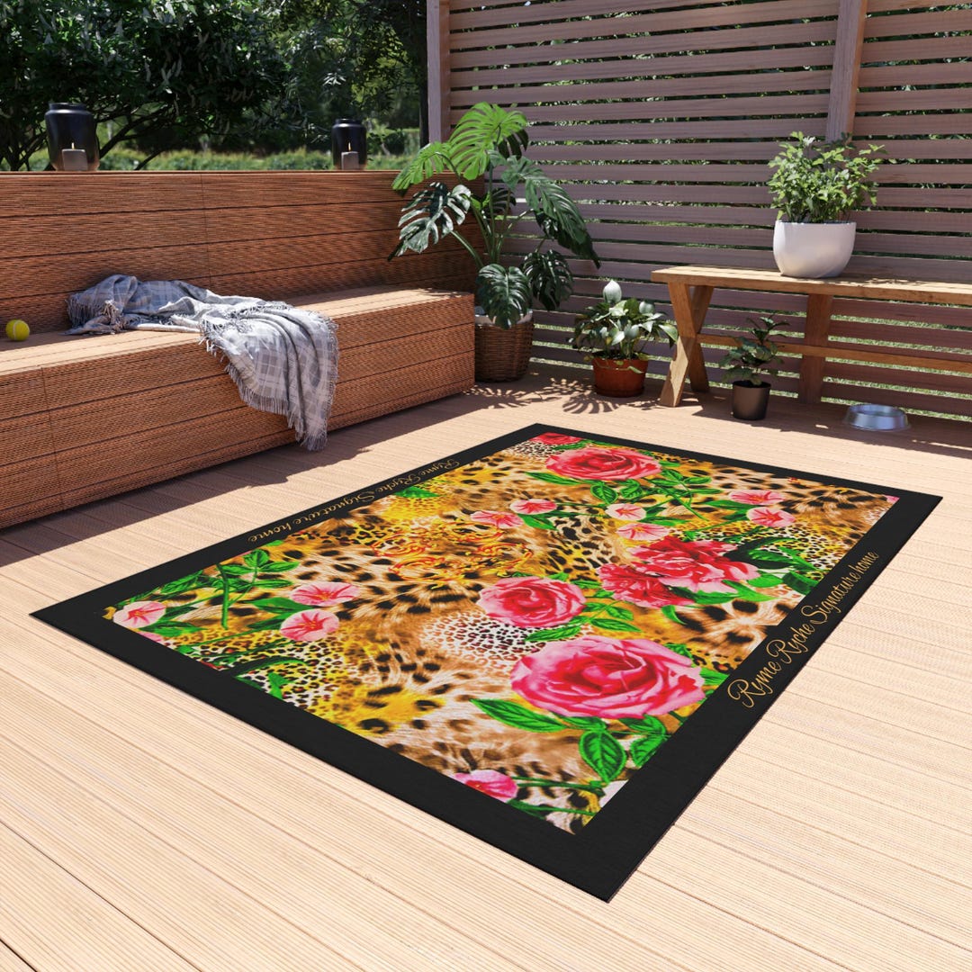 Bohemian Outdoor Rug, Colorful Patio Decor, Garden Area Rug, Stylish ...