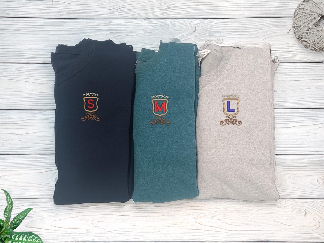 Personalized Coat of Arms Embroidered Sweatshirt - Custom Chest Design ...