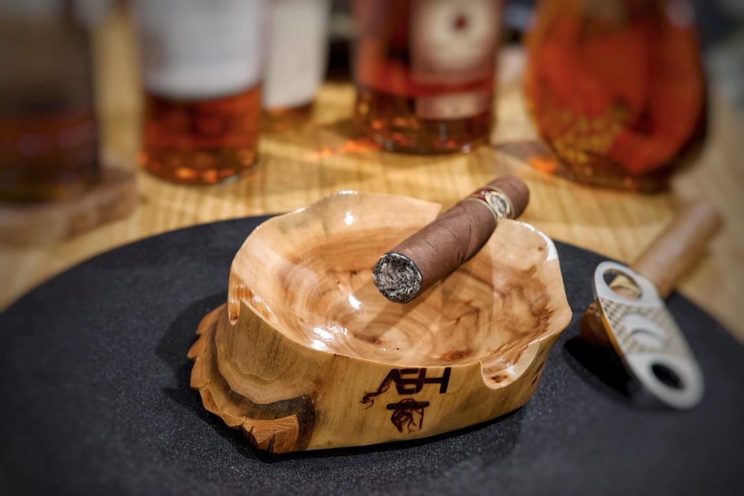 Cigar Ashtray/wooden Ashtray/handmade Ashtray/hand Carved/handmade ...