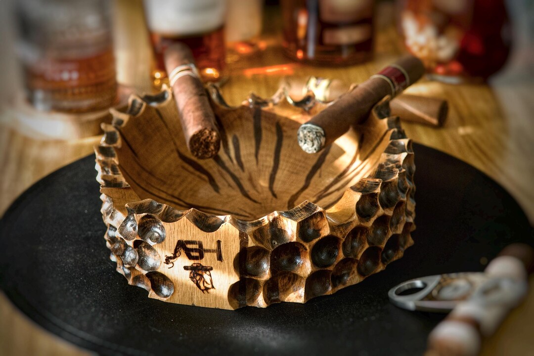 Cigar Ashtray/wooden Ashtray/handmade Ashtray/hand Carved/handmade ...