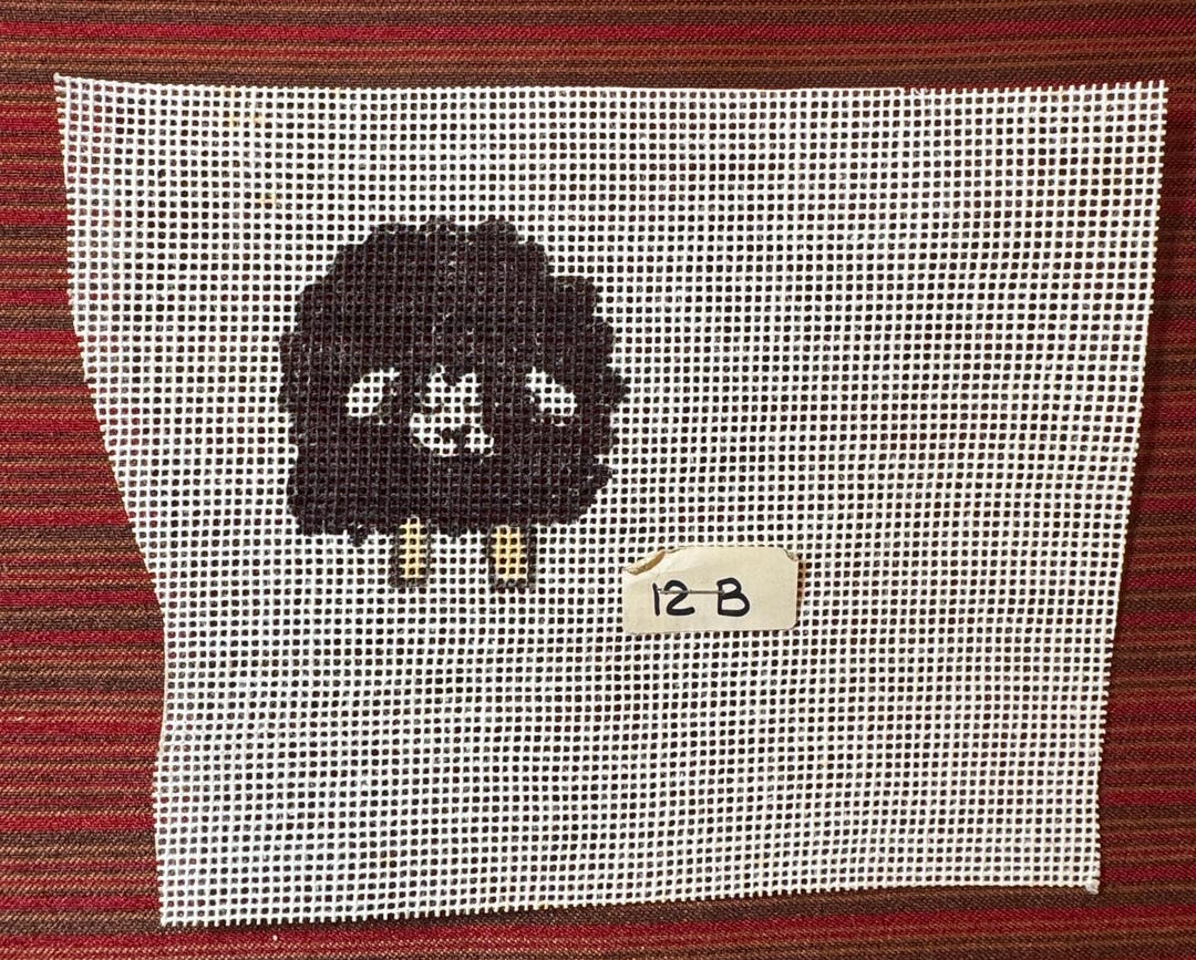 Vintage Handpainted Black Sheep Needlepoint Canvas - Etsy