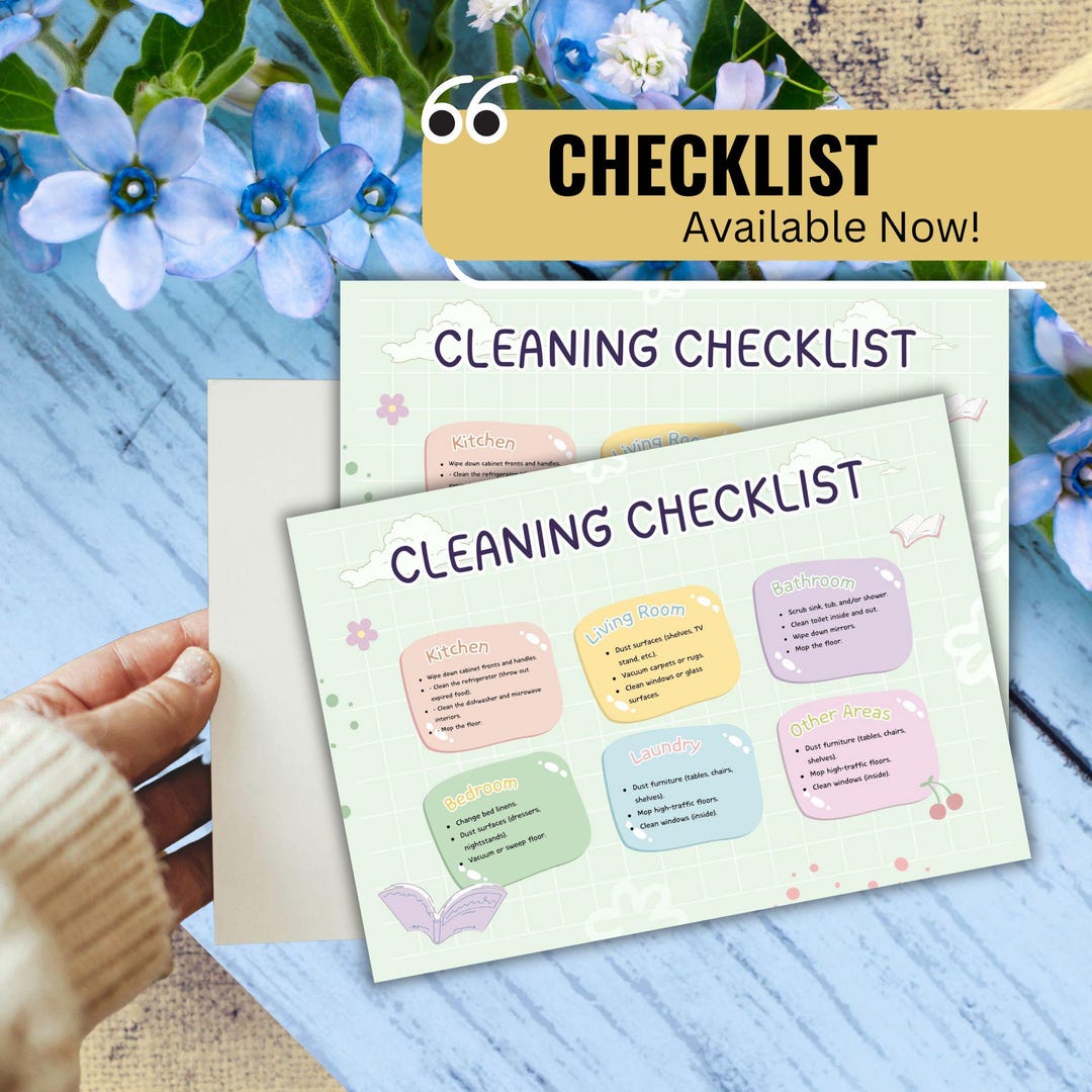 Cleaning Checklist | House Worklist Schedule | Tasks Tracker | Digital ...