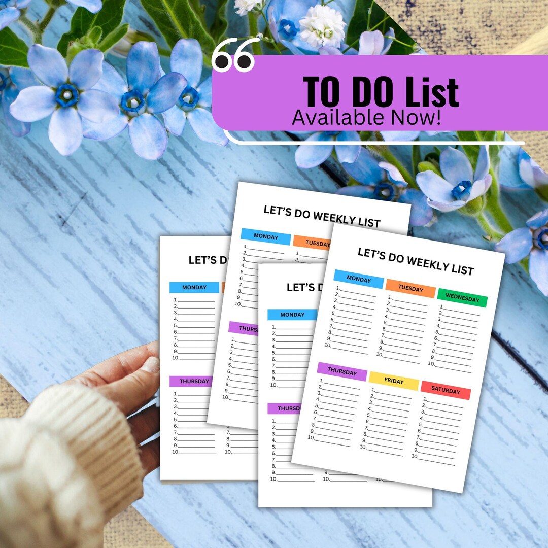 Weekly Checklist | Planner and Schedule | Smooth Week Worklist | Tasks ...