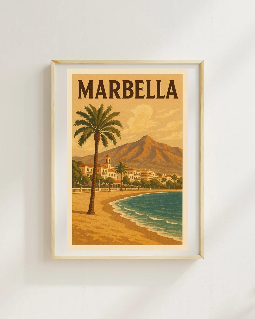 Marbella Spain Poster • Costa Del Sol Travel Art • Vintage Style ...