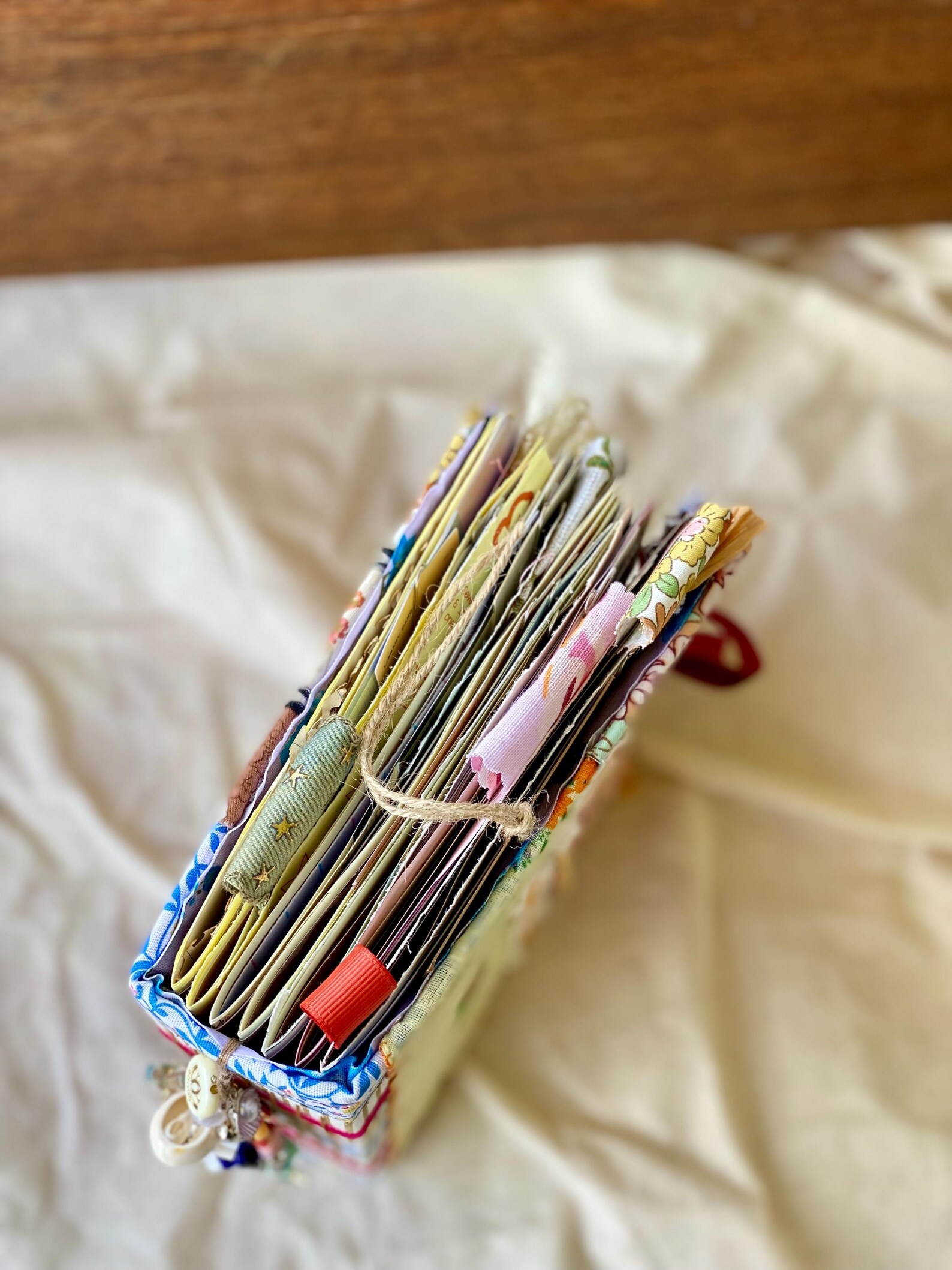 Handmade Junk Journal – Vintage Ruffle & Starfish Charm, Fabric ...