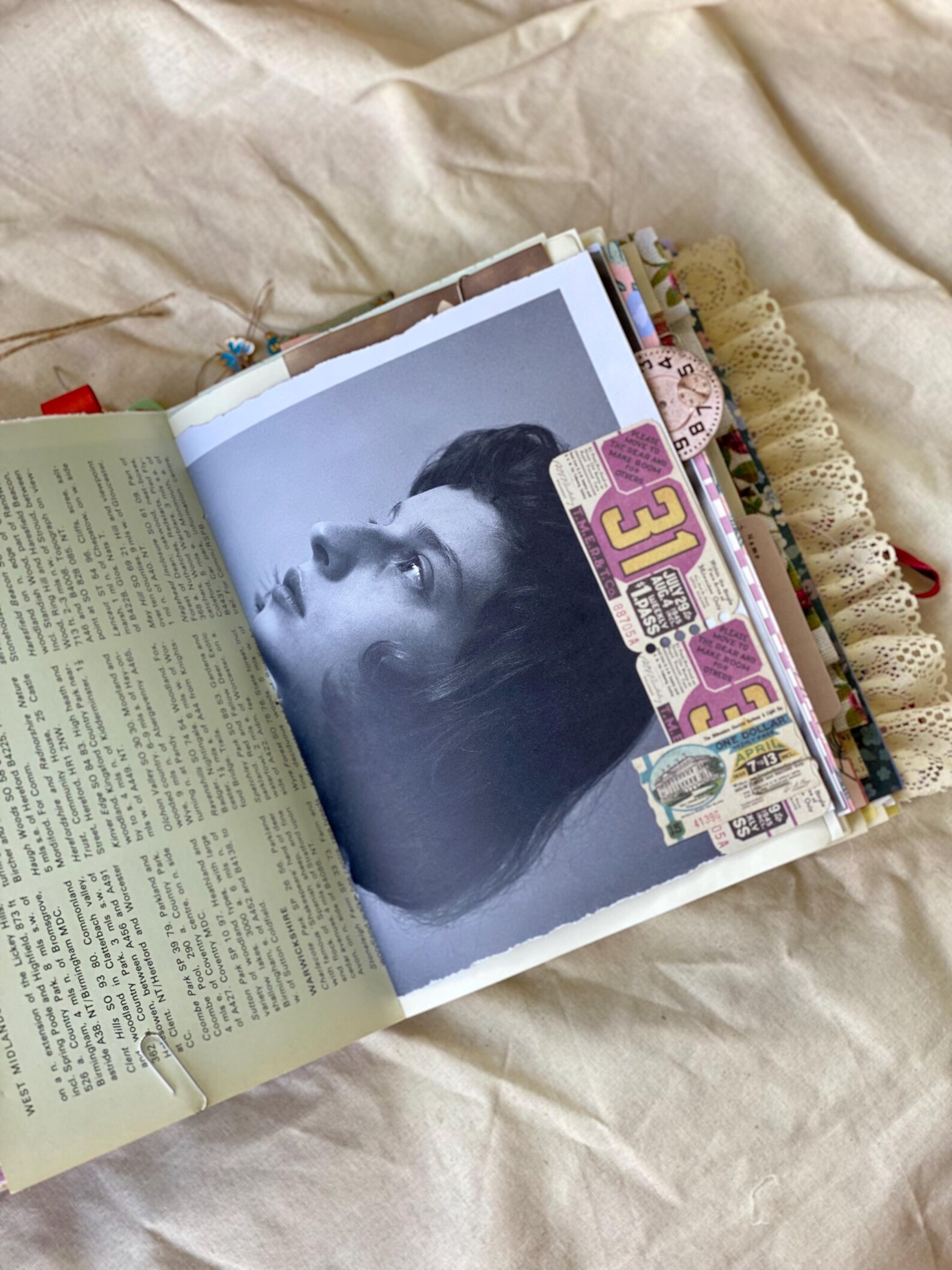 Handmade Junk Journal – Vintage Ruffle & Starfish Charm, Fabric ...